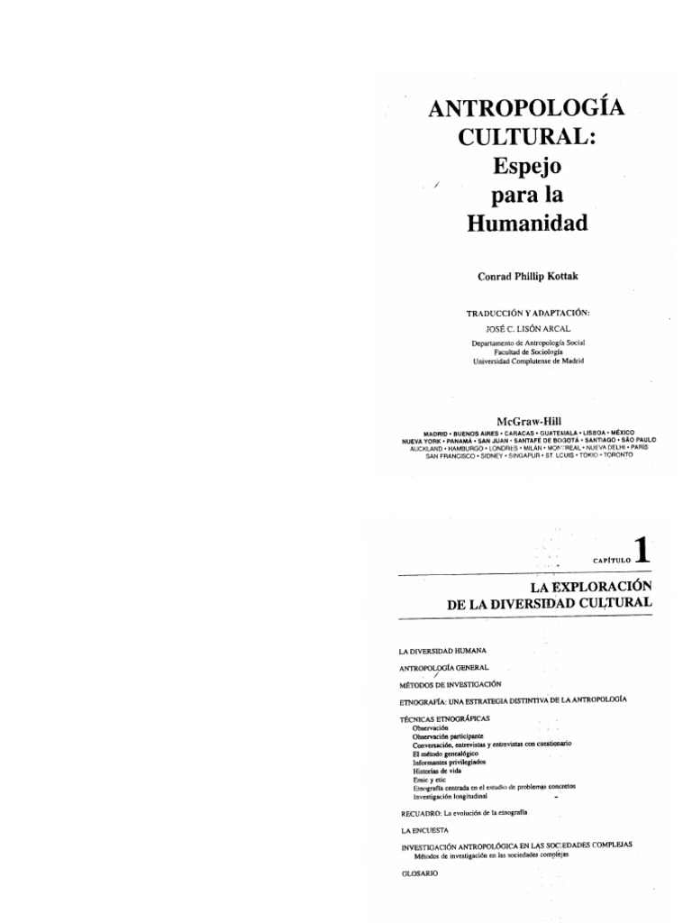 Kottak, C. Antropología Cultural. Cap.1 | PDF