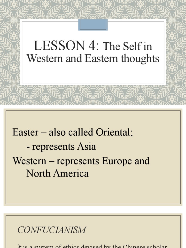 Lesson 4: The Self in Eastern and Western Thoughts | PDF ...