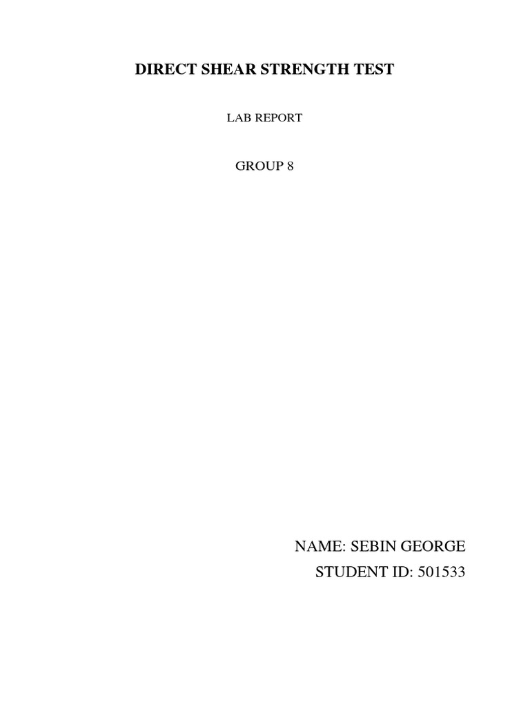 Direct Shear Test | PDF | Strength Of Materials | Nature