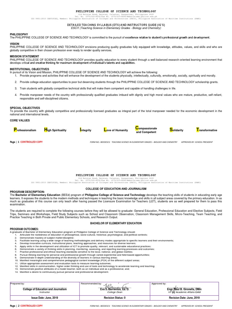 Teaching Sciencein Elementary Grades Biology Chemistry BEEDNEW | PDF ...