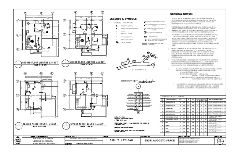 Ground Floor Lighting Layout Second Floor Lighting Layout: A B C A B C | PDF | Electrical Wiring ...