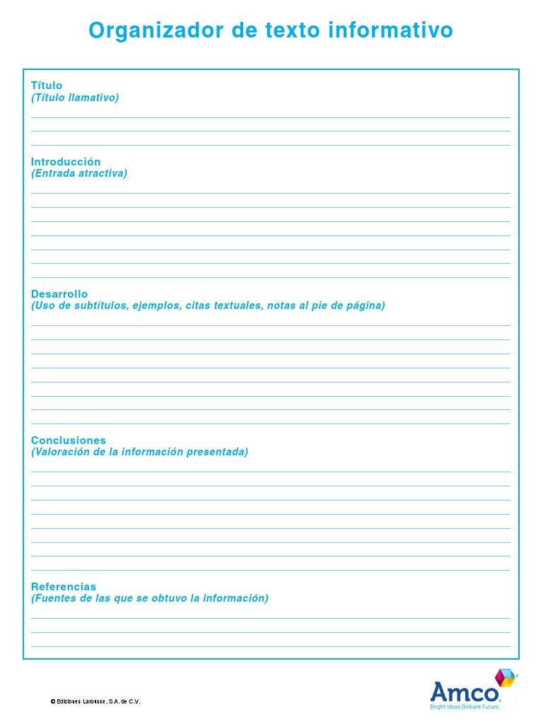 Esquema Organizador de Texto Informativo | PDF