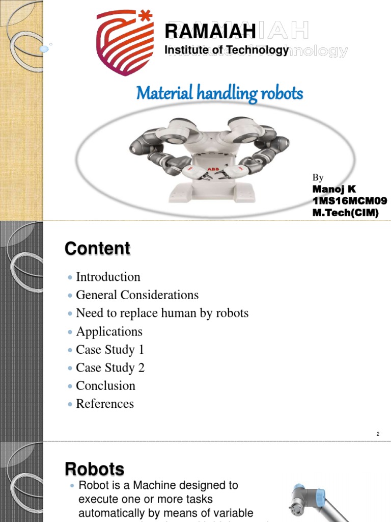 Material Handling Robots Pdf Robot Robotics
