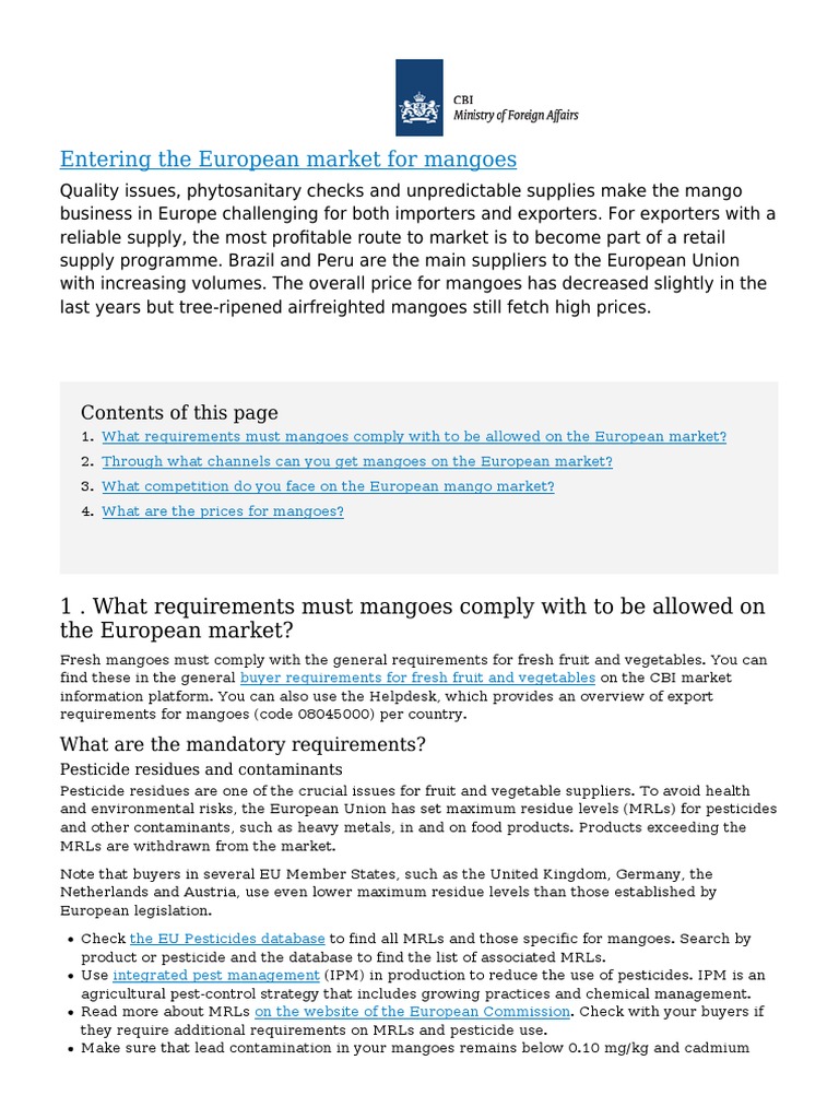 CBI - Centre For The Promotion of Imports From Developing Countries ...