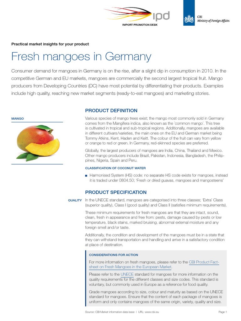 Mangoes in Germany PDF | PDF | Food Safety | Mango