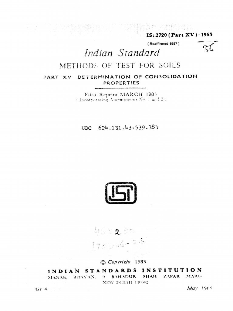 Is 2720-Part XV-1965 | PDF