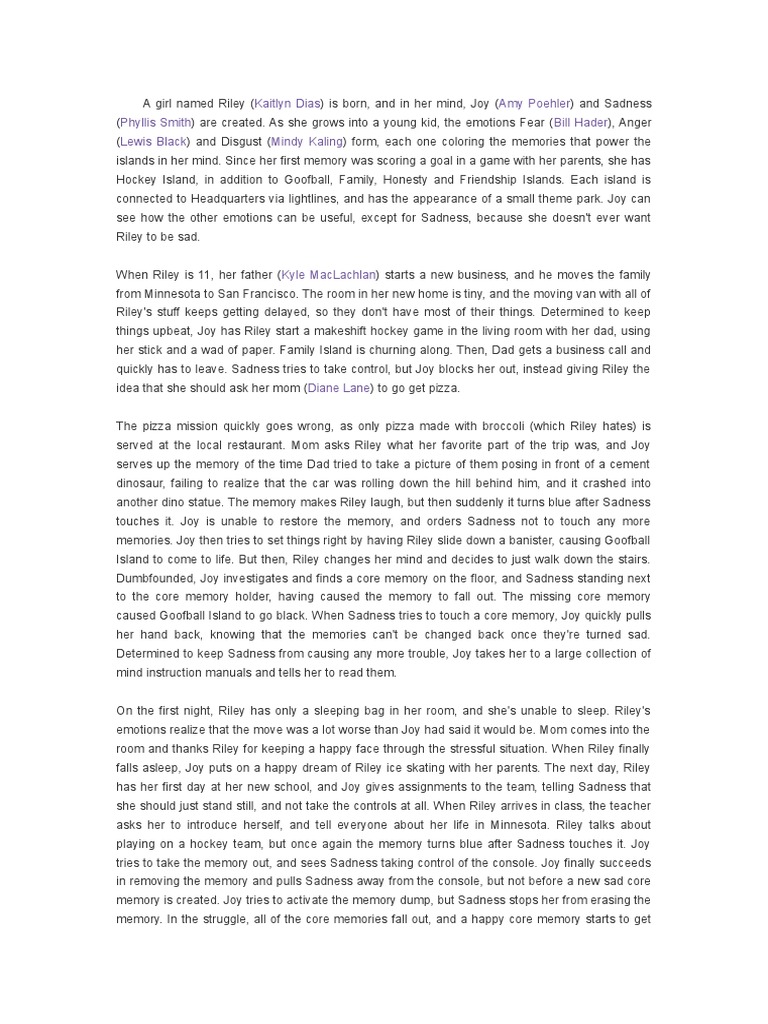 The Inside Out: Joy and Sadness embark on an emotional journey to ...