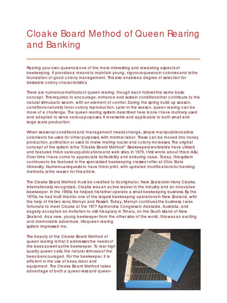 Cloake Board Method | PDF | Honey Bee | Beekeeping