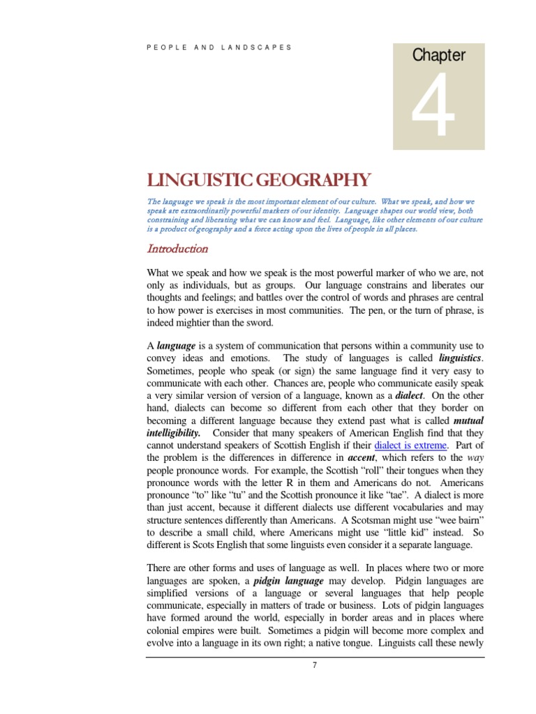 Linguistic Geography and Identity | PDF | French Language | English ...