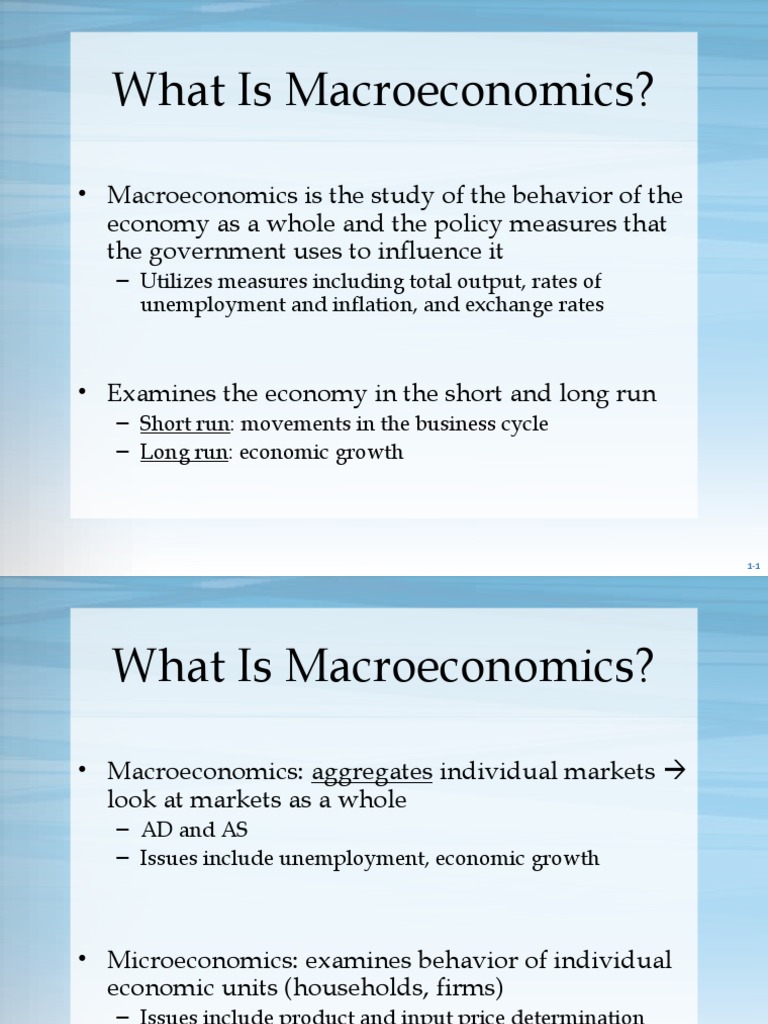 1 Intro To Macro | PDF | Macroeconomics | Economics