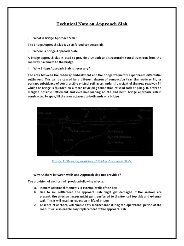 Technical Justification For Approach Slabs - Anchors | PDF