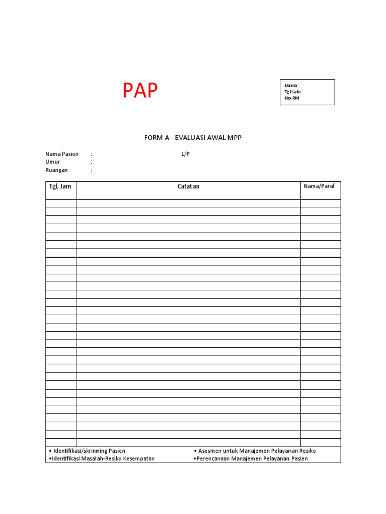 Form CM A, CM B, Nursing Note | PDF