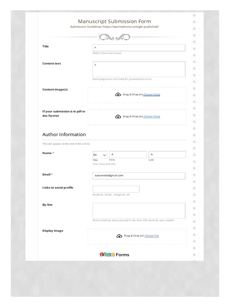 Manuscript Submission Form: Author Information | PDF