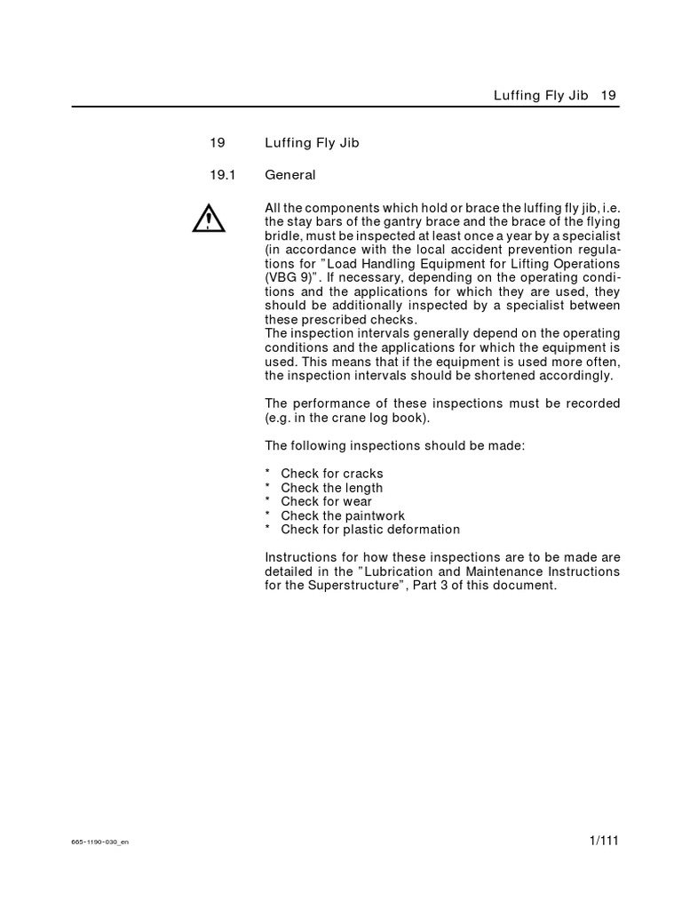 665-1190-030 - en (Luffing Fly Jib) | PDF | Crane (Machine ...