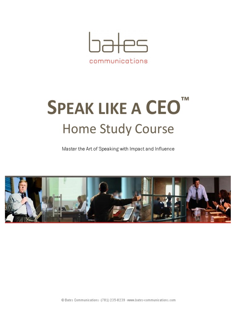 Speak Like A Ceo Home Study Course | PDF | Goal | Public Speaking