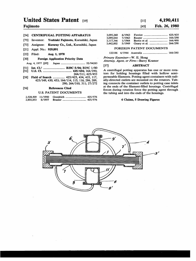 United States Patent (191: Fujimoto (11) 4,190,411 | PDF | Rotation ...