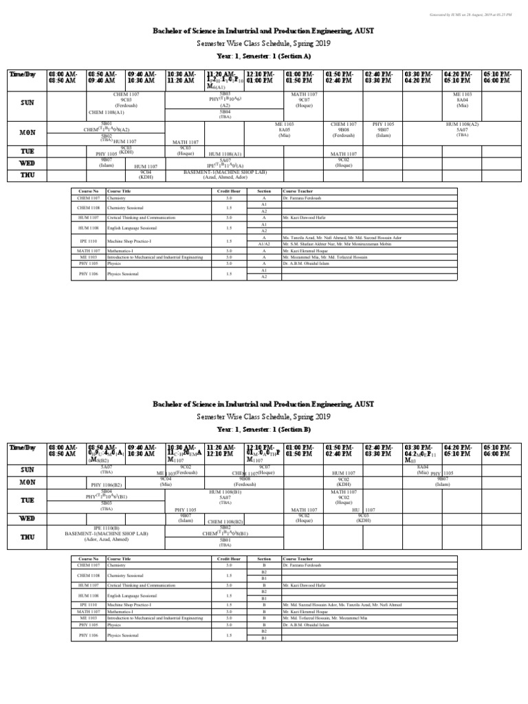 Class Routine Ipe | PDF | Electrical Engineering | Engineering