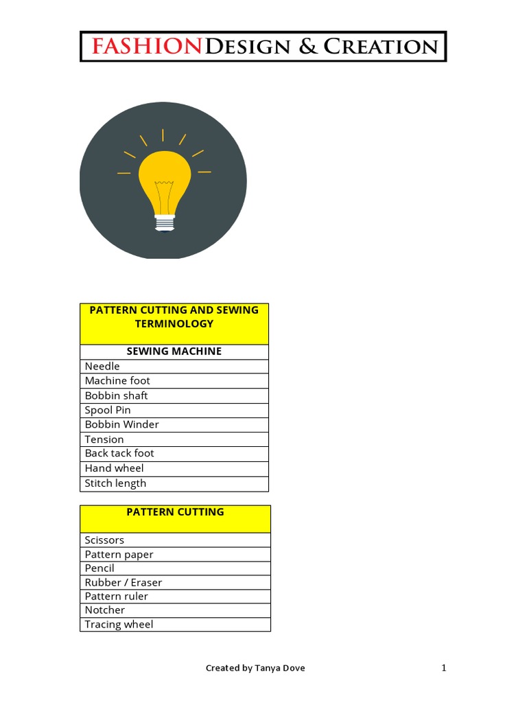 Pattern Cutting and Sewing Guide | PDF