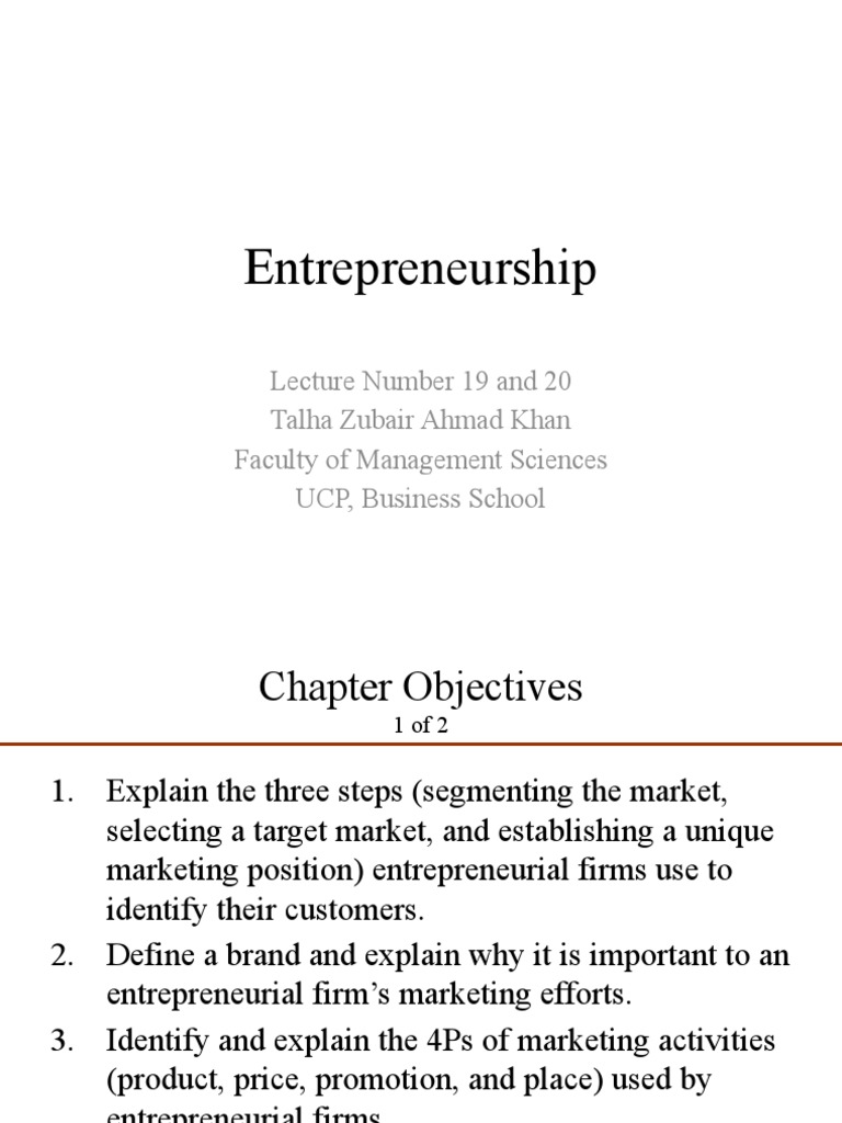 Entrepreneurship Lecture Number 17 18 19 and 20 | PDF | Media ...