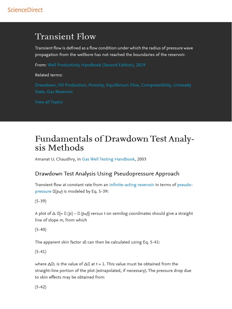Transient Flow - An Overview | PDF | Petroleum Reservoir | Gases
