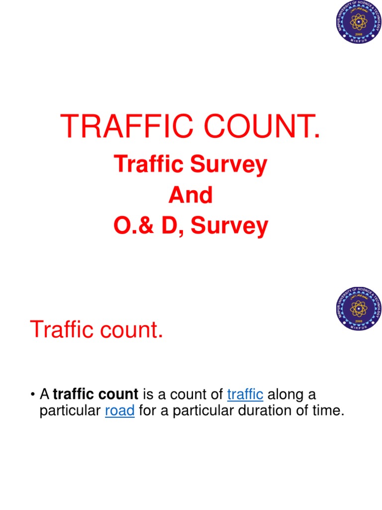 Traffic Count and O&D Survey Overview | PDF | Traffic | Radar