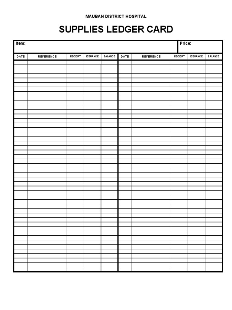 Supplies Ledger Card | PDF