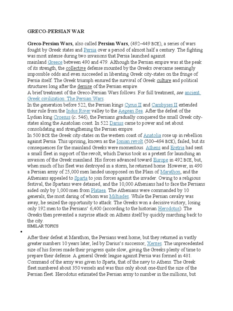 The Defining Clash of Cultures: The Greek Victory over Persia at the ...