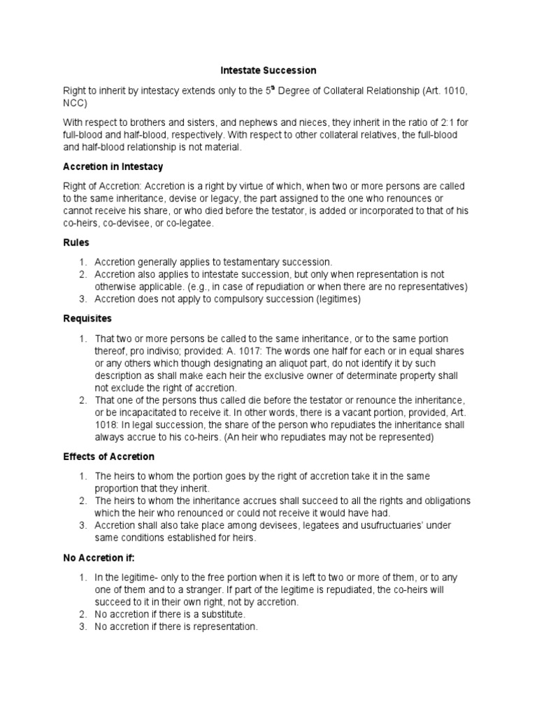 Intestate Succession | PDF | Intestacy | Inheritance