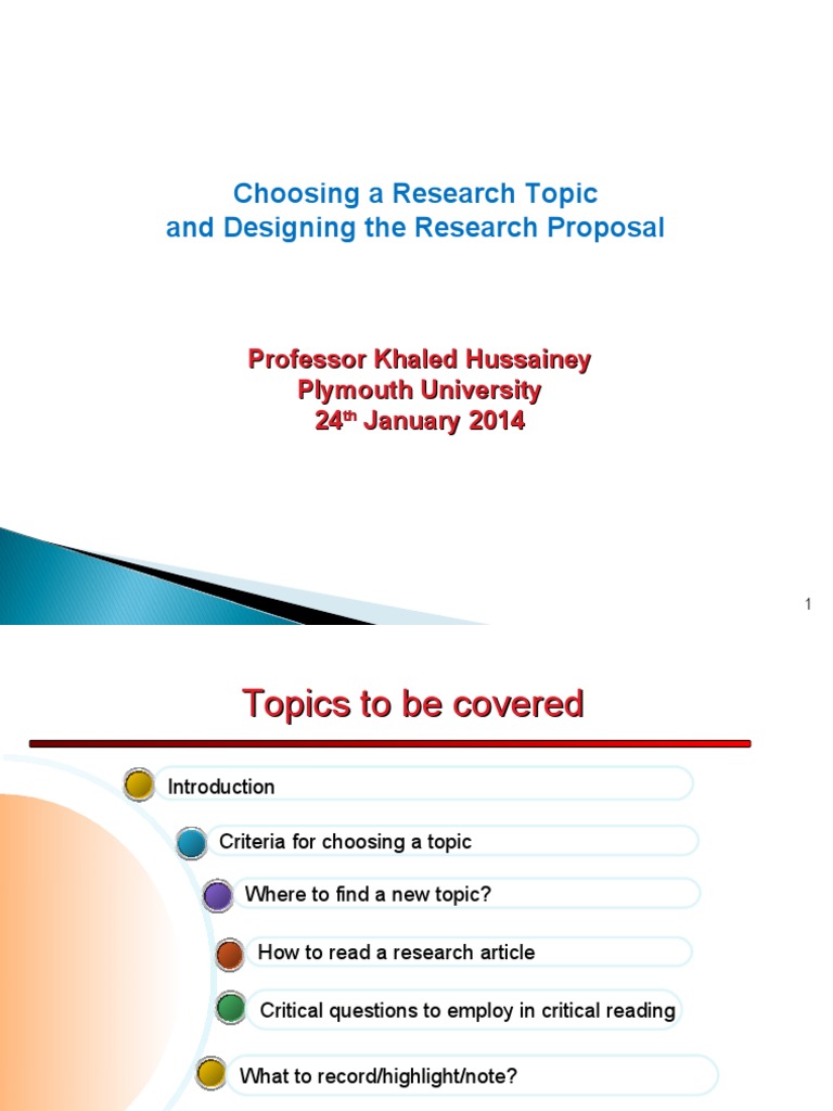 Lecture1 - How To Choose Your Research Topic | PDF | Quantitative ...