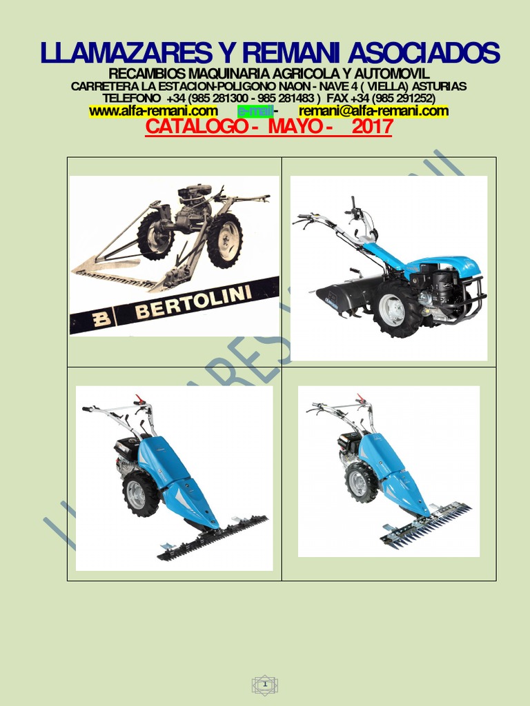 Bertolini 124 Despiece Cambio y Peine | PDF