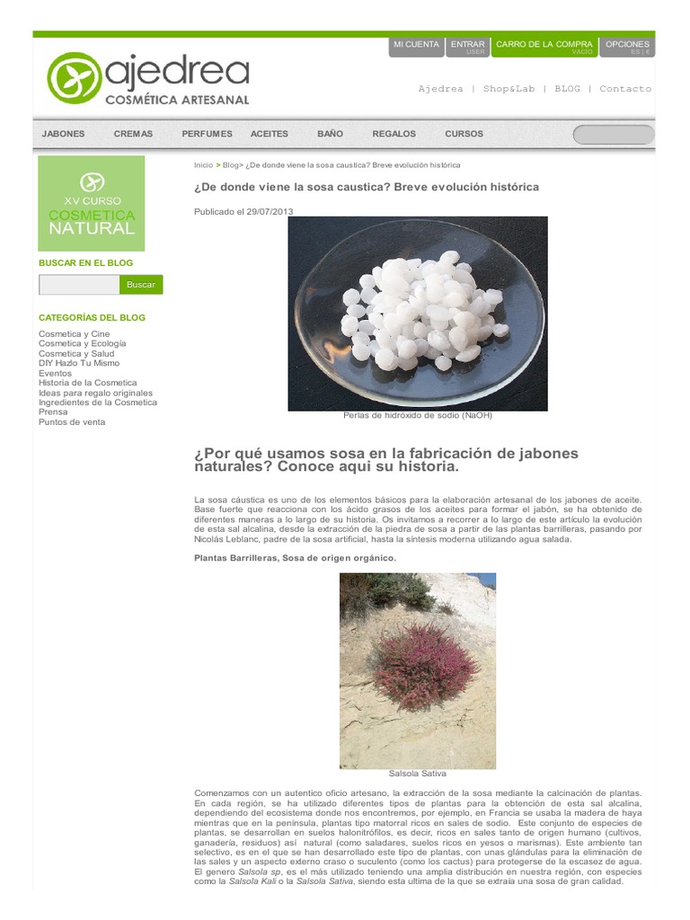 De Donde Viene La Sosa Caustica | PDF | Hidróxido de sodio | Ciencias ...