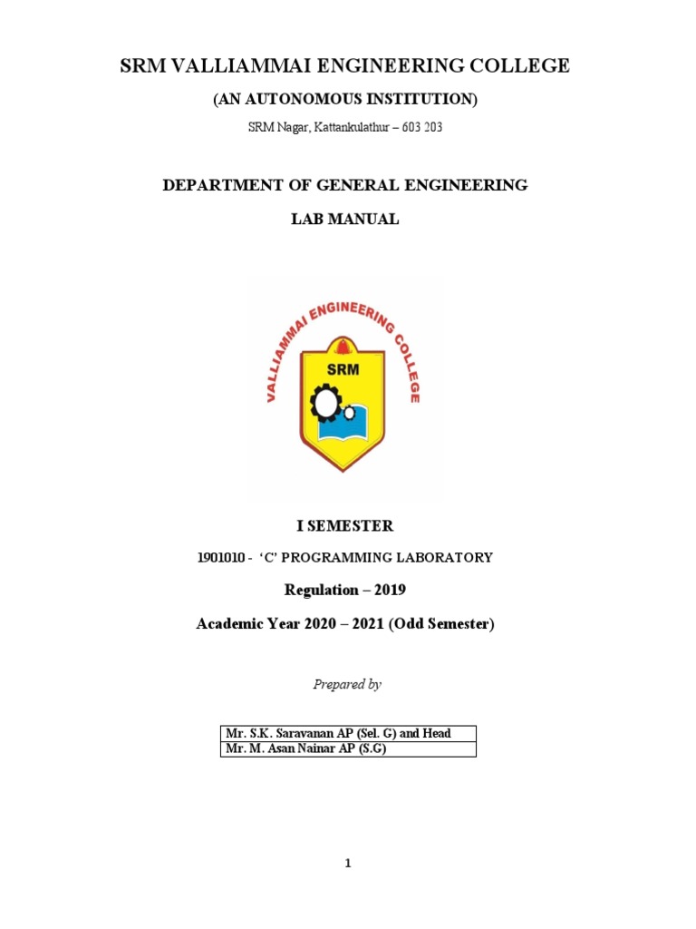 C Programming Laboratory | PDF | Subroutine | Computer Program C Programming Laboratory | PDF | Subroutine | Computer Program