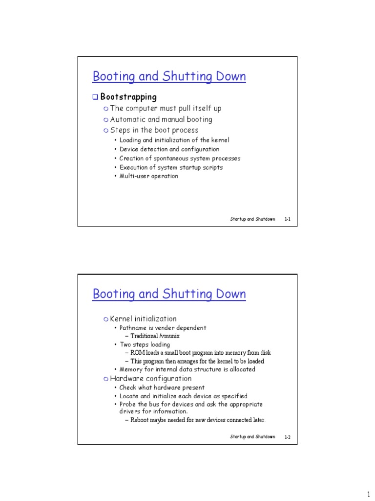 Startup and Shutdown PDF | PDF | Booting | Operating System Technology
