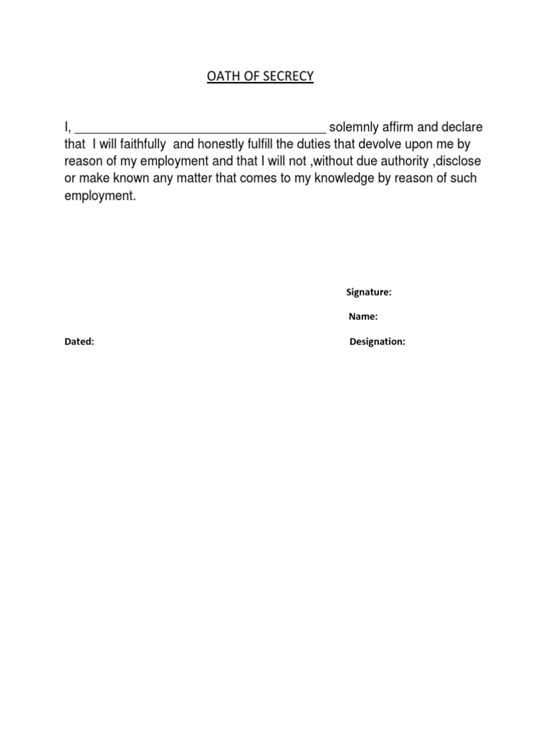 OATH OF Secrecy PDF | PDF