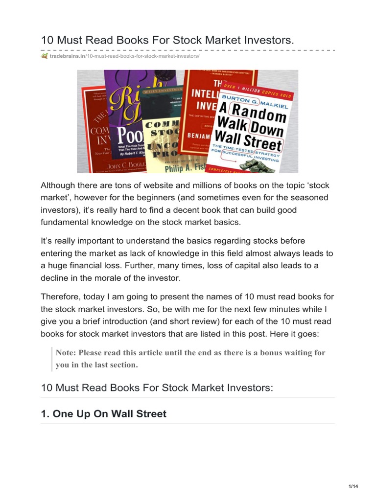 Top 10 Books for Stock Market Beginners | PDF | Investing | Investor