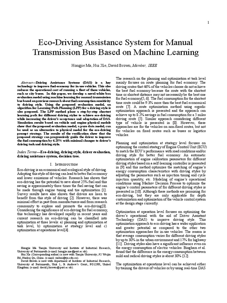 Eco-Driving Assistance System For Manual Transmission Bus Based On ...