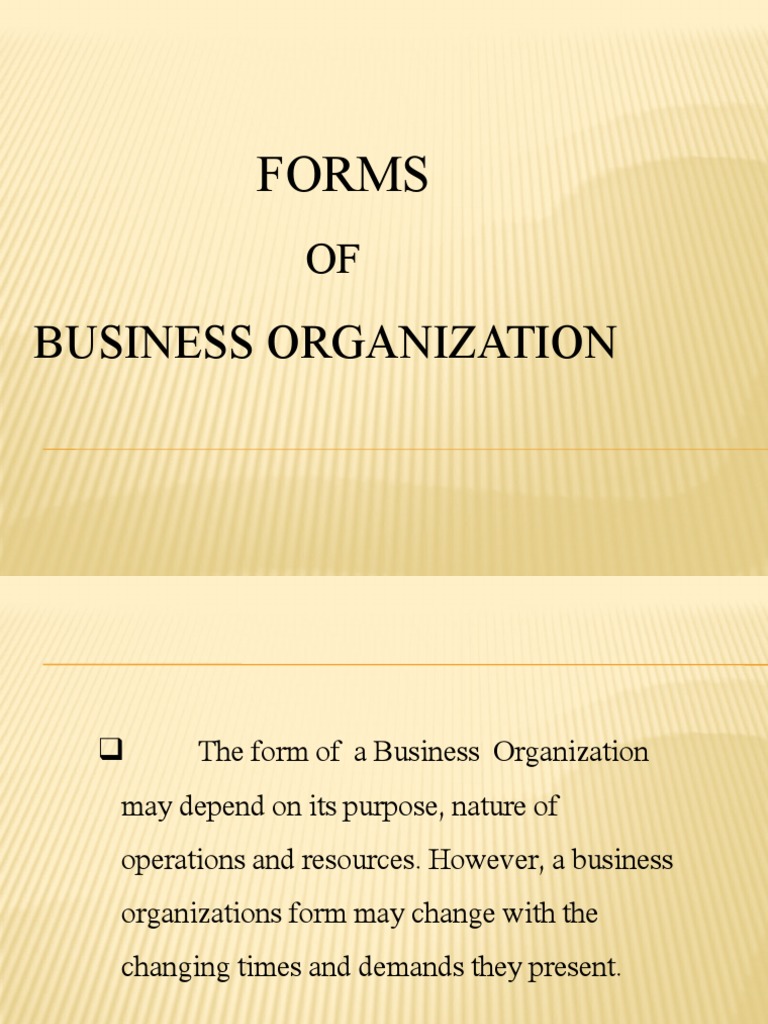 Types of Business Organizations Explained | PDF | Goal | Policy