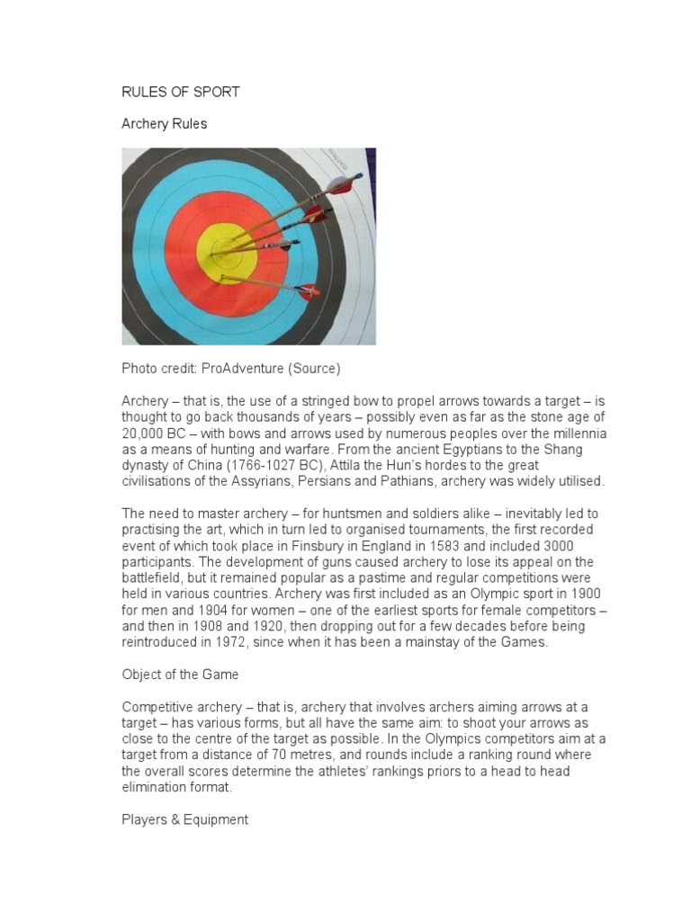 Rules of Sport | PDF | Bowling (Cricket) | Archery