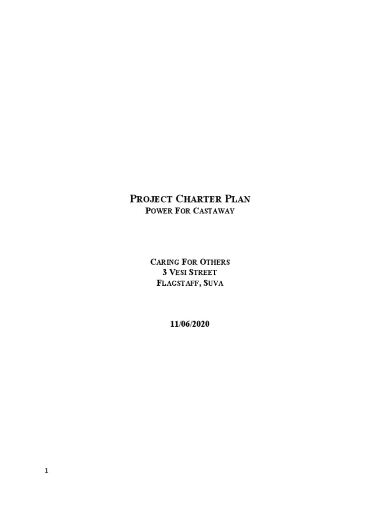 Assessment 2 - Project Charter - Draft 1 | PDF | Project Management ...