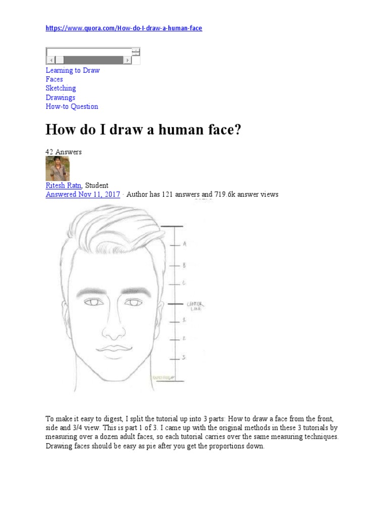 How To Draw A Human Face Step By Step For Kids