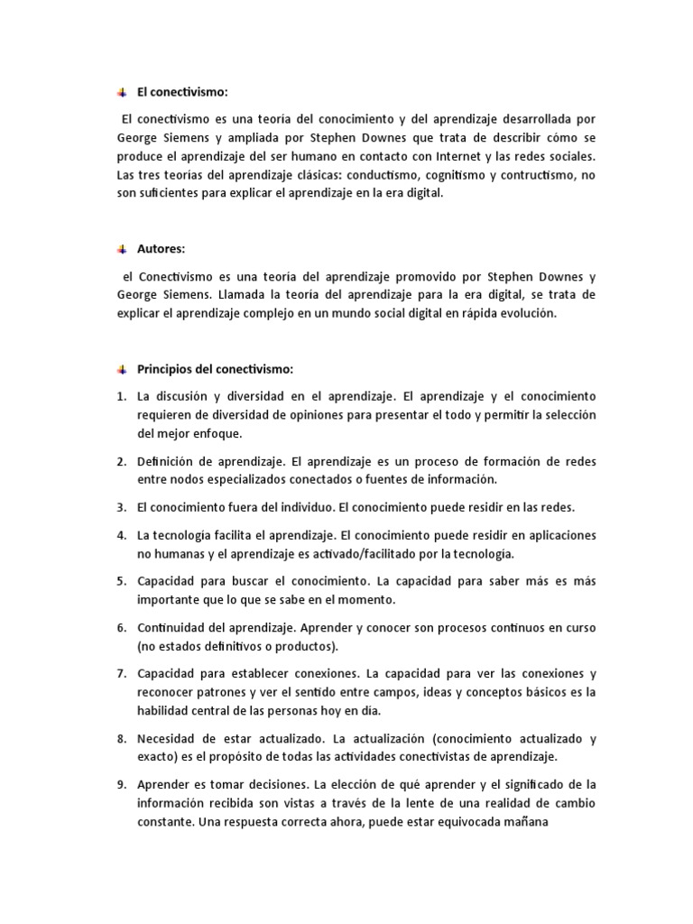 El Conectivismo | PDF | Aprendizaje | Conocimiento