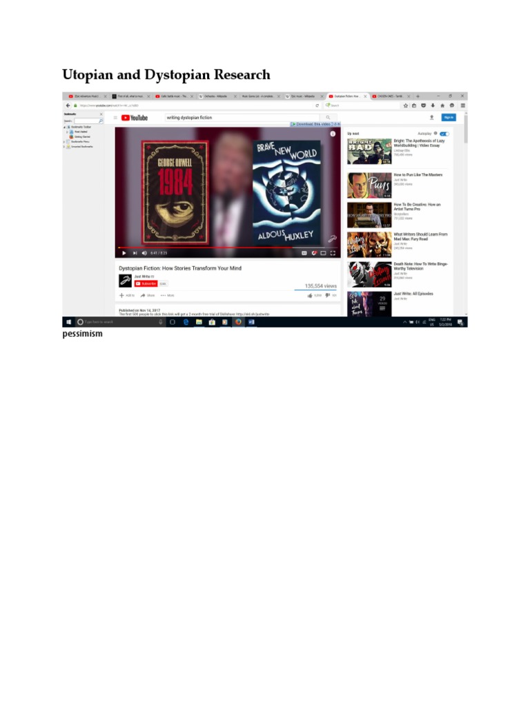 Utopian vs. Dystopian Research Insights | PDF