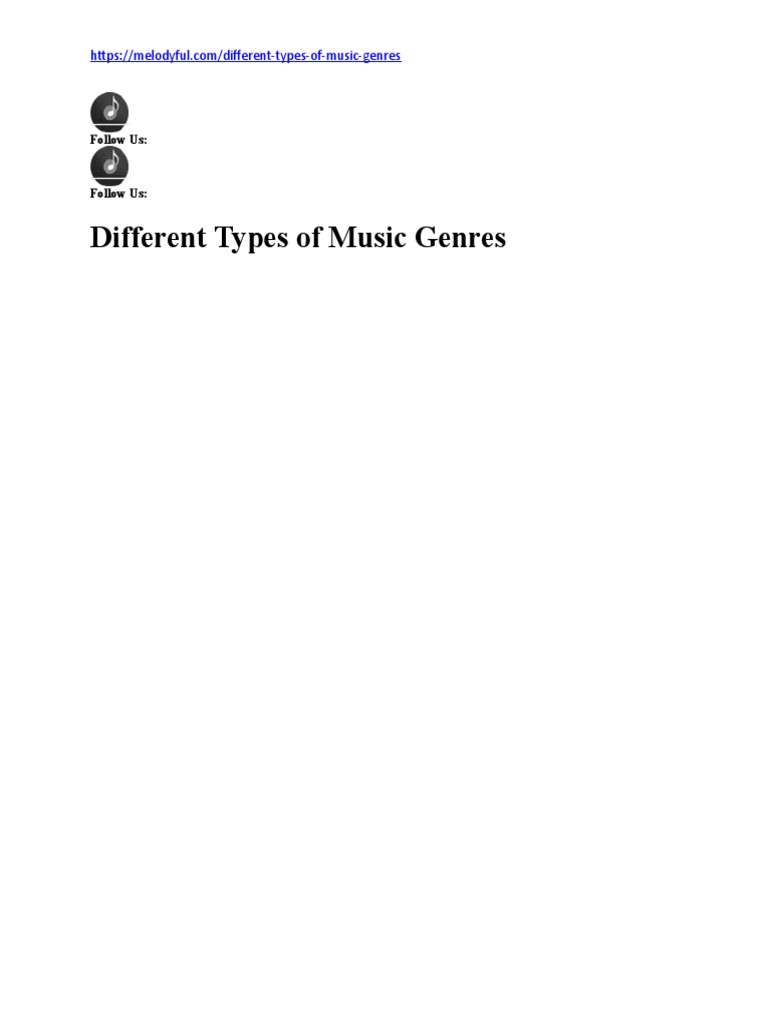 Different Types of Music Genres | PDF | Blues | Rock Music
