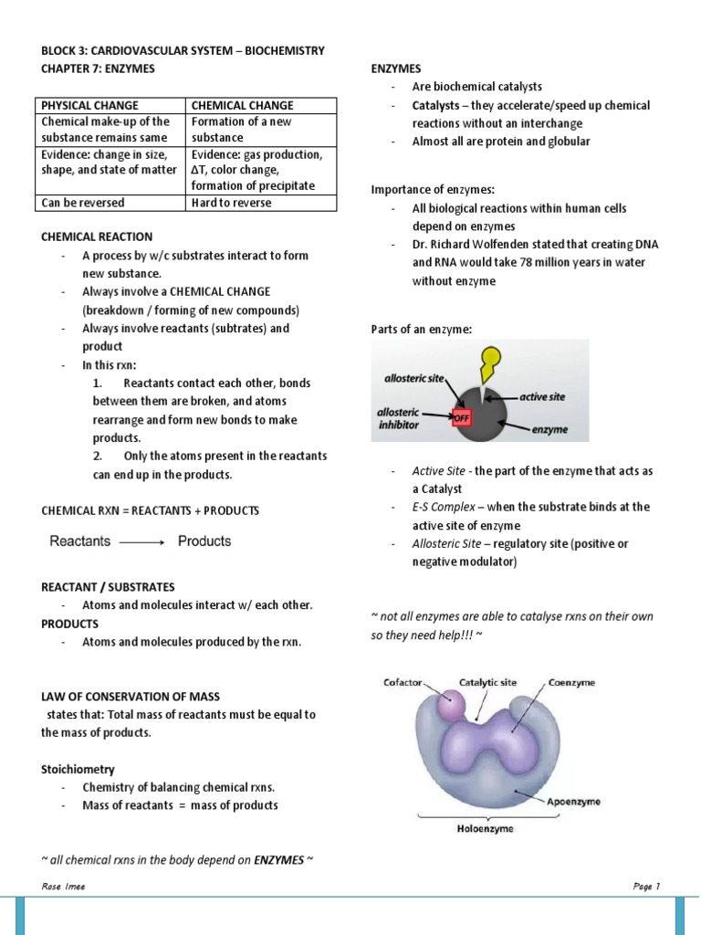 Bio Chem Notes | PDF | Cofactor (Biochemistry) | Active Site