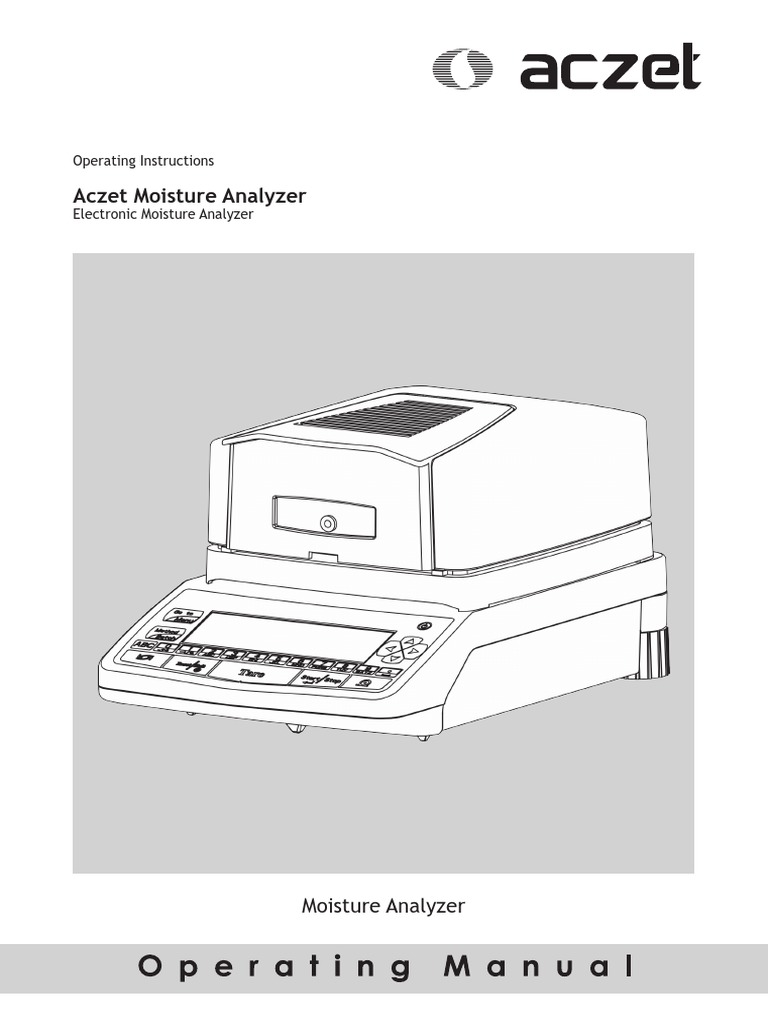 Aczet Moisture Analyzer Operating Guide | PDF | Menu (Computing ...