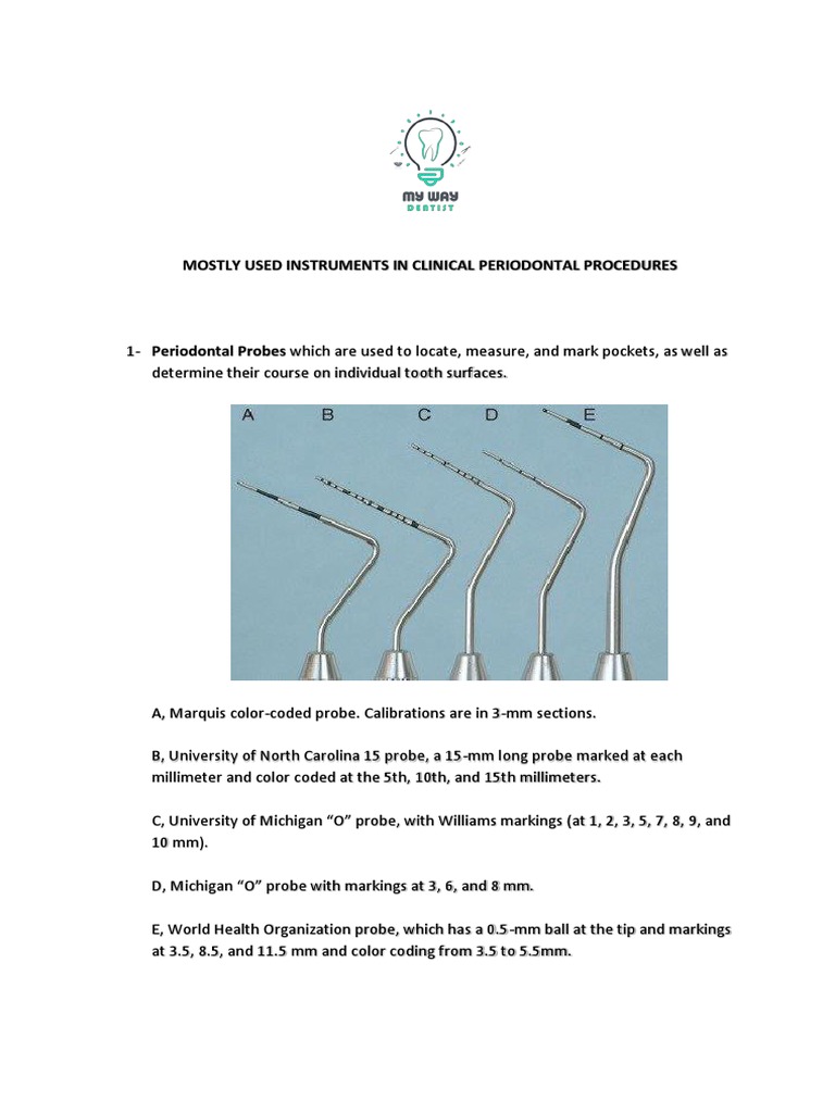 Common Periodontal Instruments PDF | PDF | Dentistry | Mouth