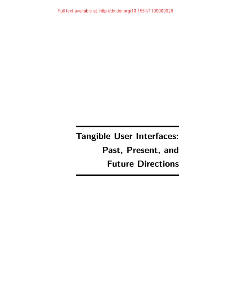 Tangible User Interfaces | PDF | Graphical User Interfaces | Human–Computer Interaction