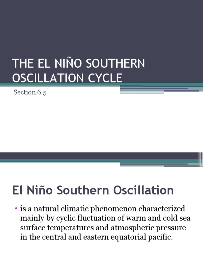 The El Niño Southern Oscillation Cycle: Section 6.5 | PDF | El Niño ...