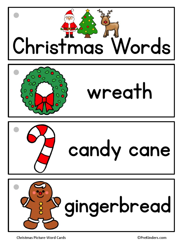 Christmas Picture-Word Cards Set | PDF