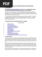 Internet Café Business Plan Guide | PDF | Internet | Pricing
